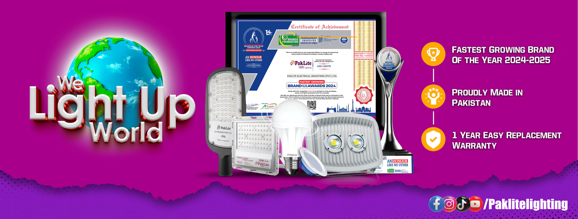 Paklite - Best LED Lights in Pakistan Brand of the Year 2023-2024