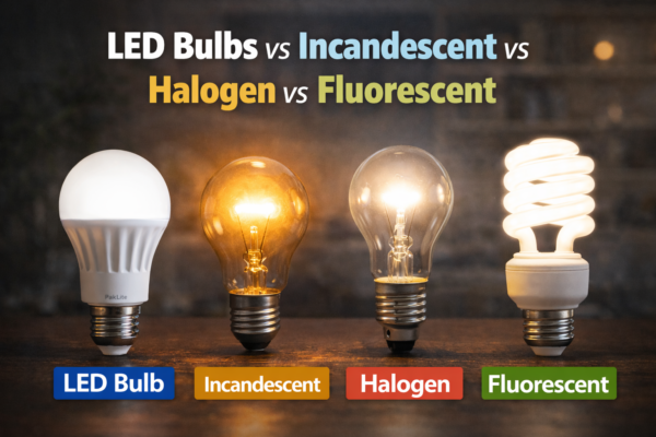 LED Bulbs vs Incandescent vs Halogen vs Fluorescent - PakLite LED Lights